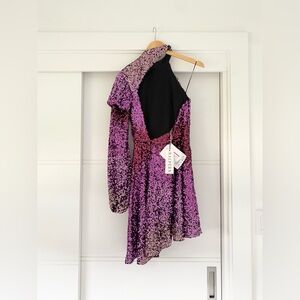 HALPERN | Dresses | Halpern Pink Dgrad Sequin Singleshoulder Fit And ...